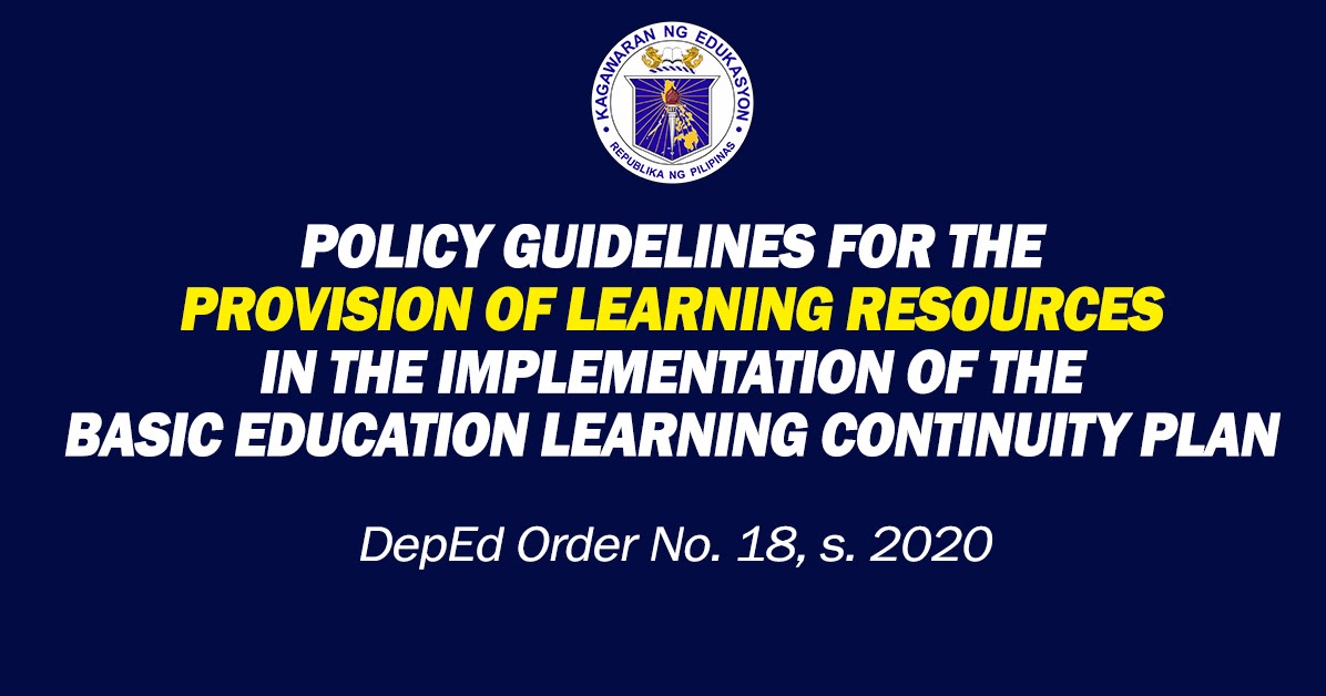 Policy Guidelines for the Provision of Learning Resources in the ...