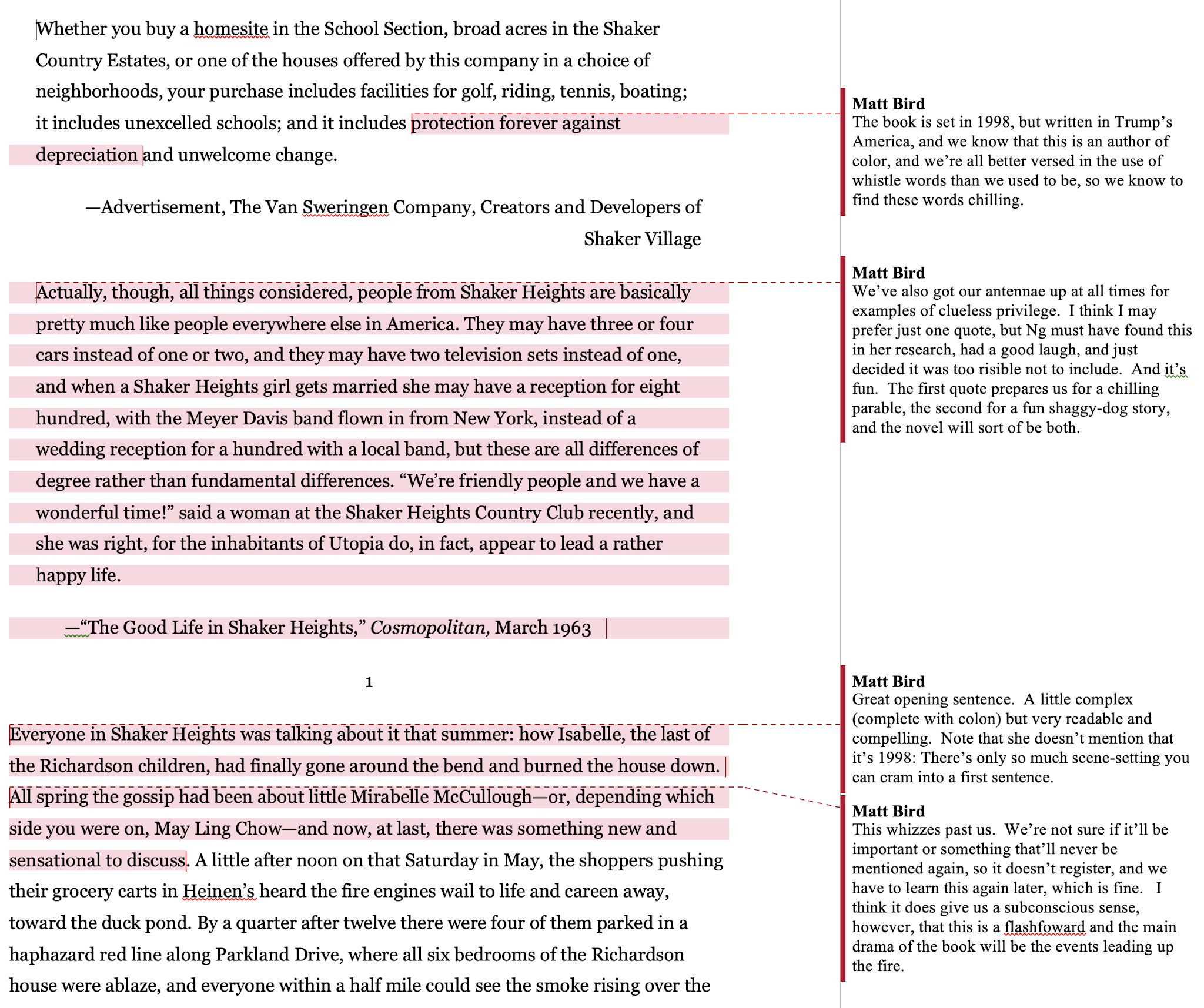 Cockeyed Caravan: The Annotation Project: Little Fires Everywhere