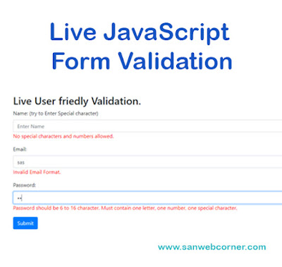 Live JavaScript Form Validation