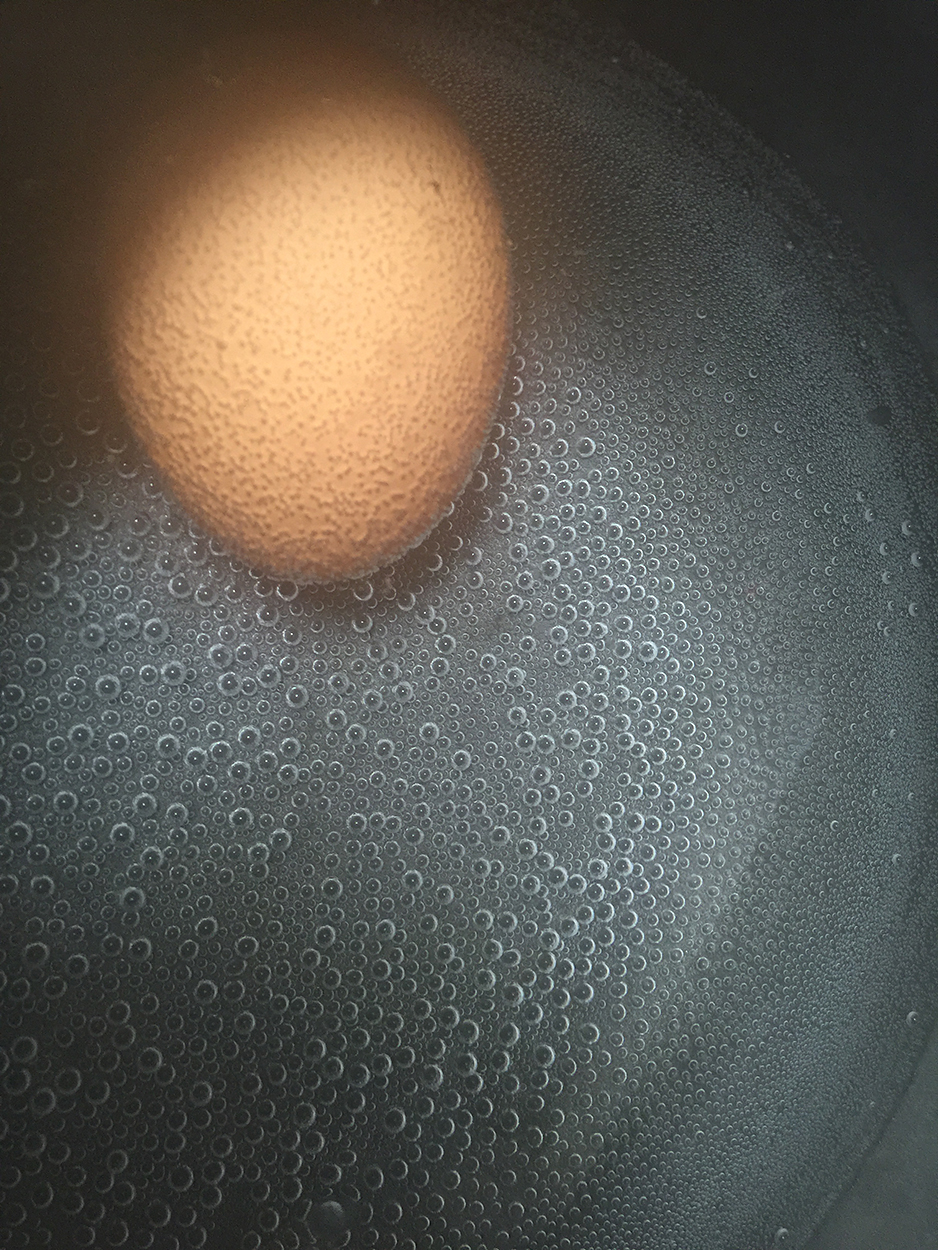 forms traced by light: boiling a (perfect) egg