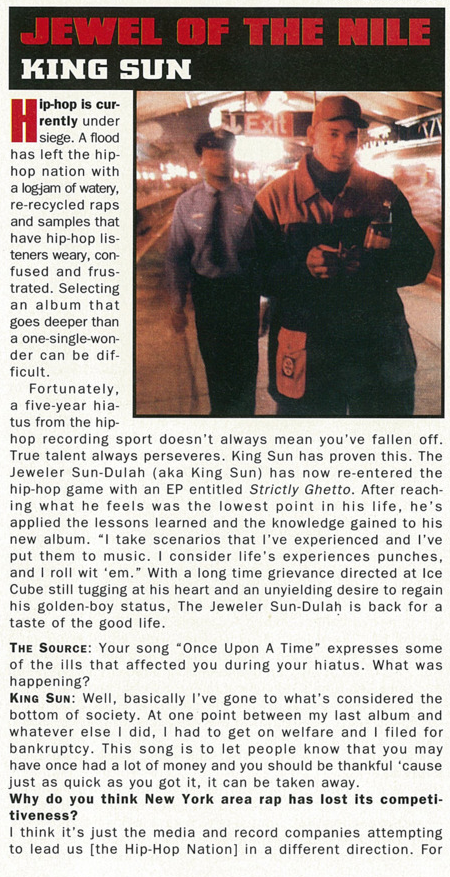 HipHop-TheGoldenEra: King Sun in The Source Magazine - April 1995
