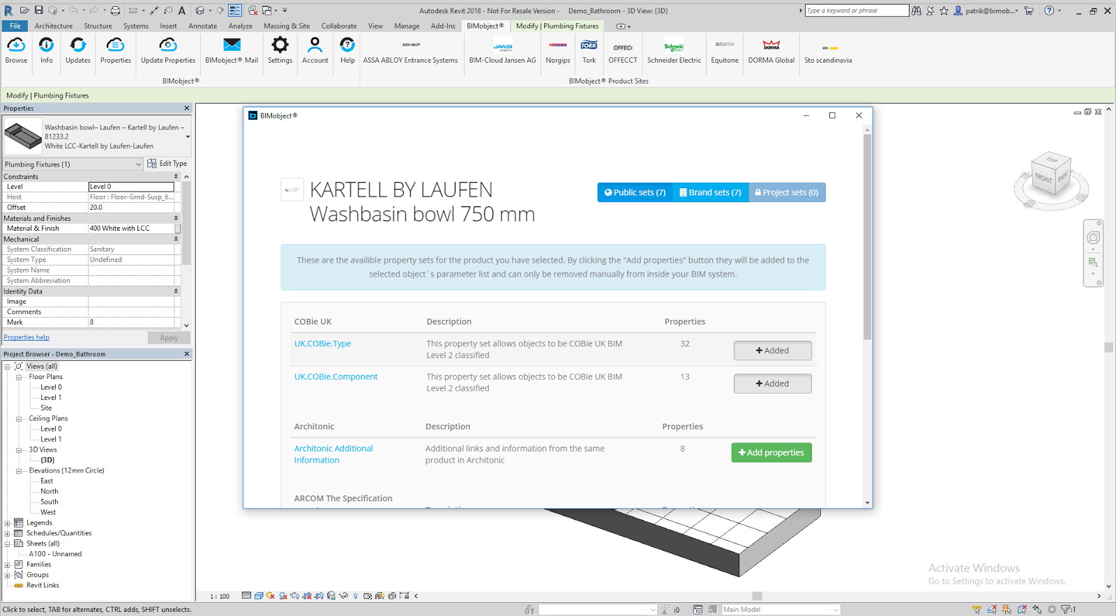Revit Add-Ons: Free BIMobject Version 4.1.0