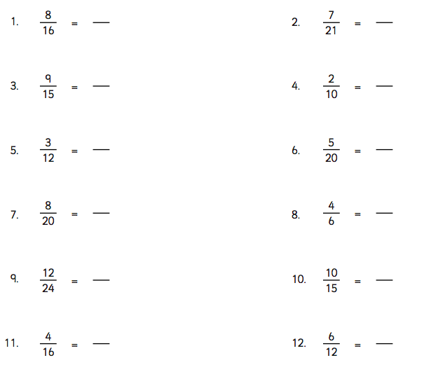 Year 5: Simplifying fractions