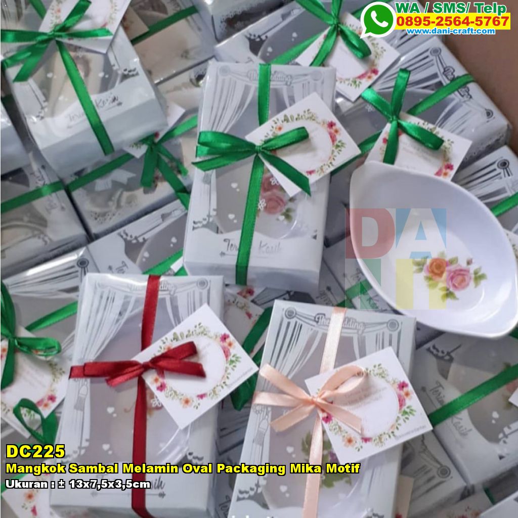Mangkok Sambal Melamin Oval Packaging Mika Motif | Souvenir Pernikahan