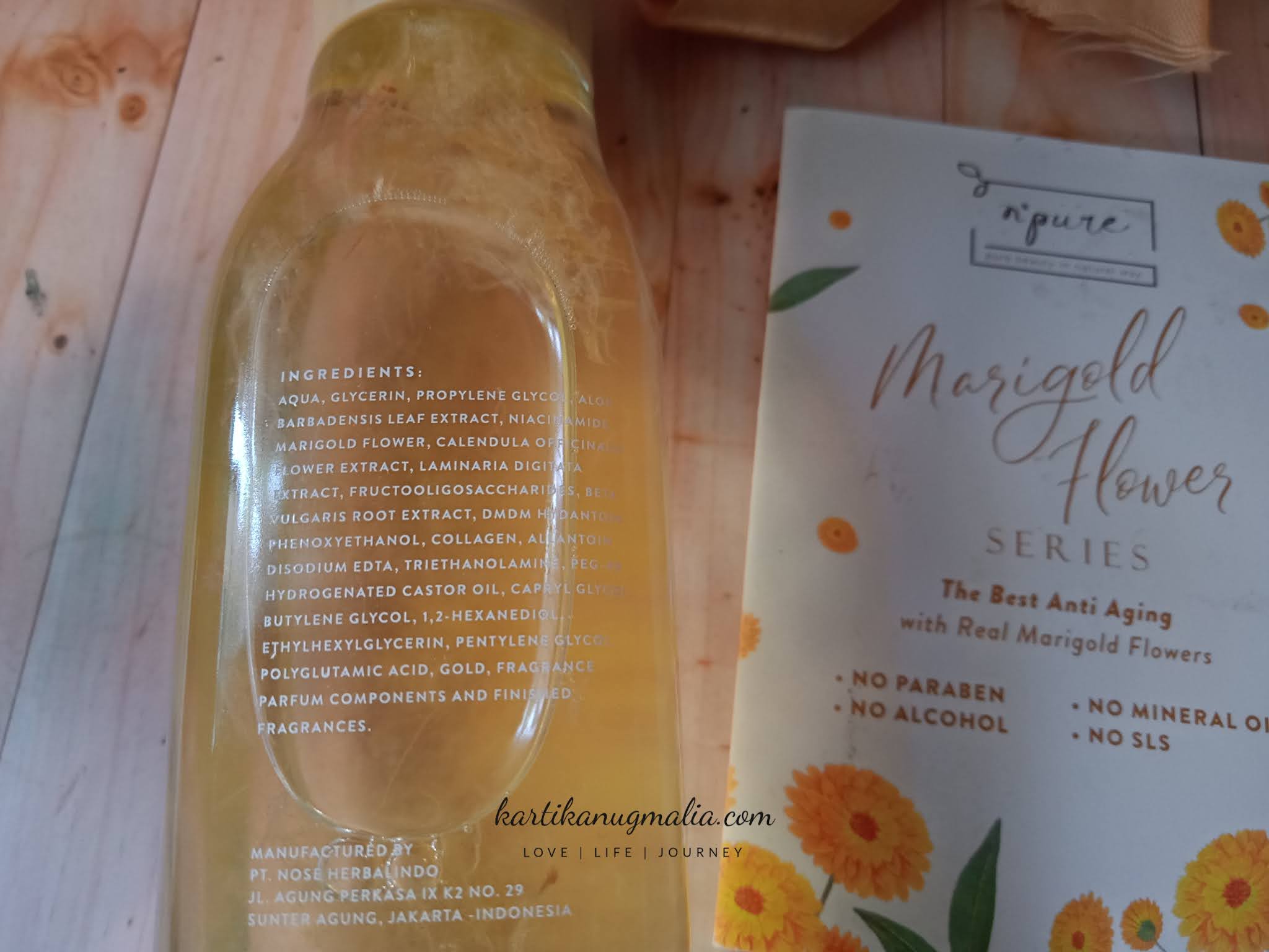 Review N'PURE Marigold Anti-Aging Face Toner - kartikanugmalia.com