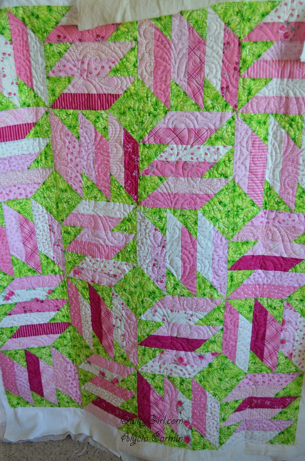 Alycia Quilts - Quiltygirl: Pink and Green