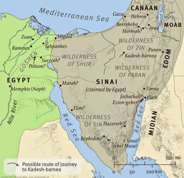 Mapa Del Desierto De Sinai - slingo
