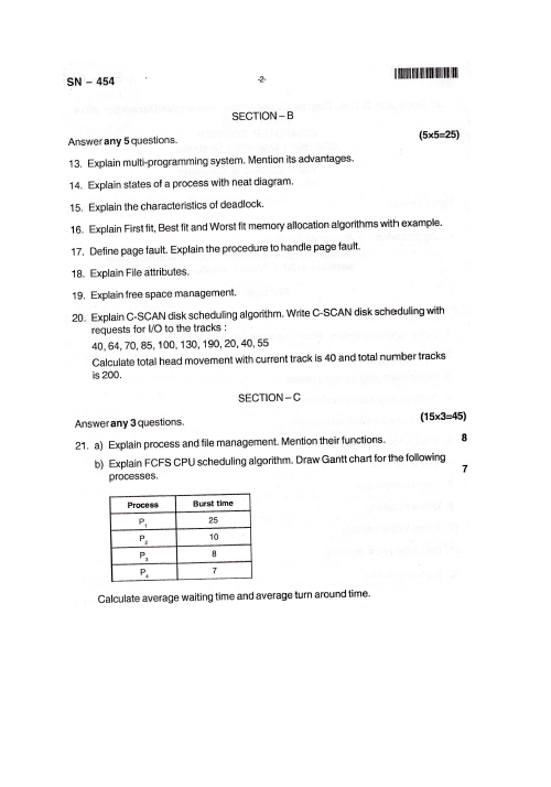 Bangalore University Operating Systems BCA 304 Computer Science ...