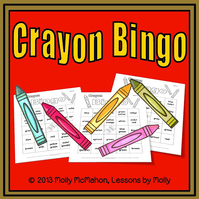 Lessons by Molly: Crayon Colors Bingo Game Freebie