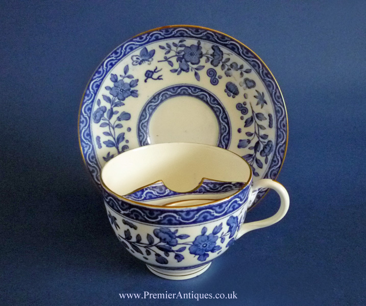 Premier Antiques: Bodley China Victorian Moustache Cup and Saucer