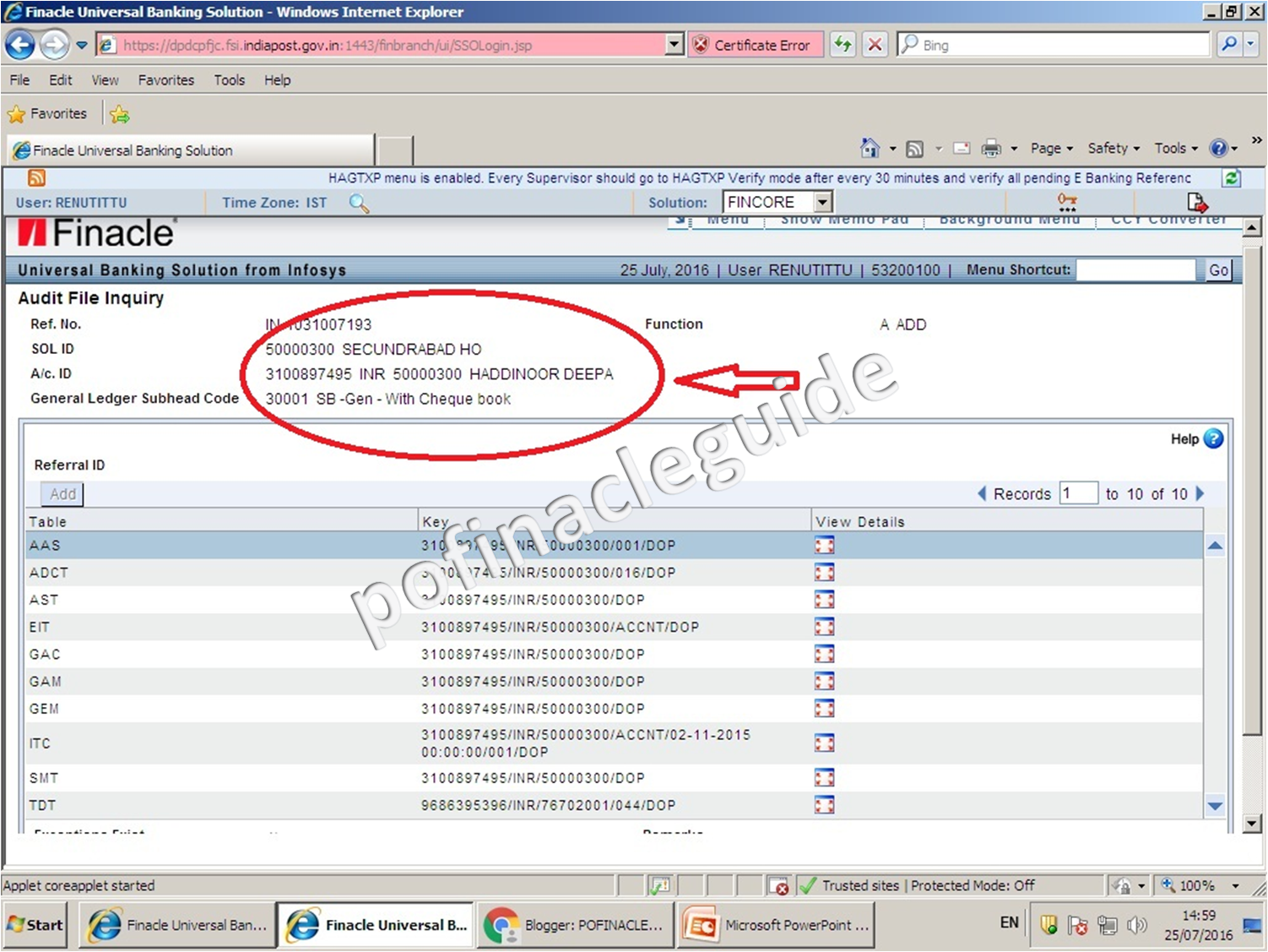 Procedure to trace the unverified accounts using the menu HAFI in DOP ...