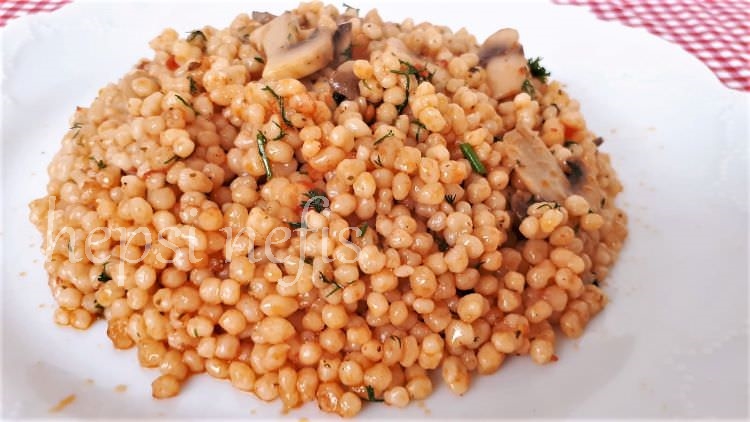 mantarlı tereyağlı kuskus