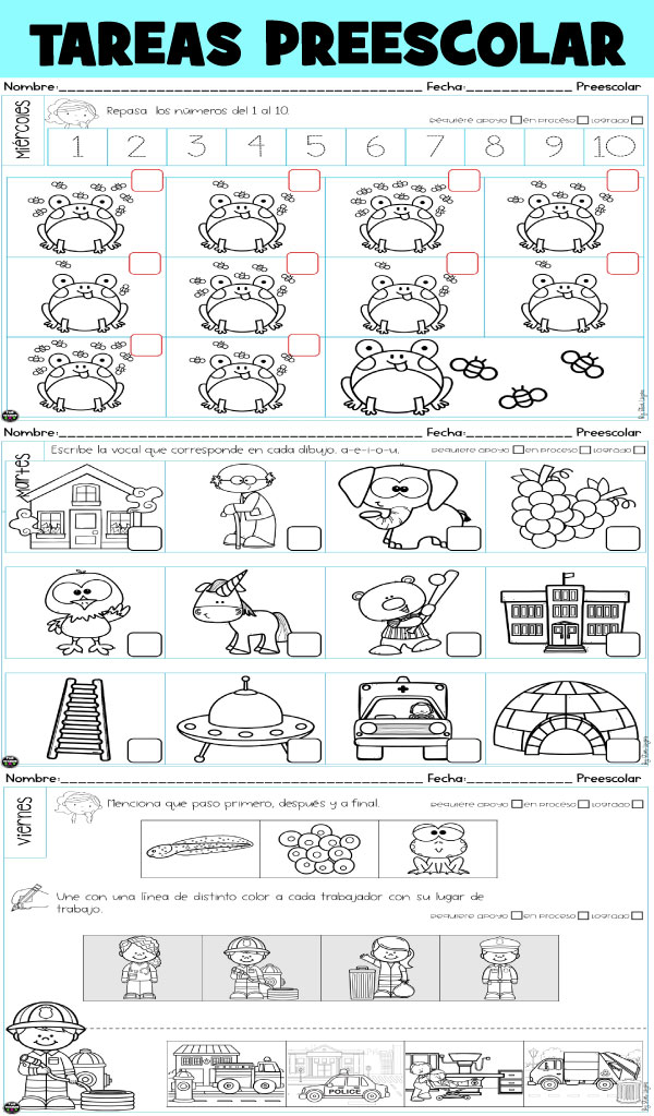 Cuaderno de tareas para preescolar | Mundo de Rukkia