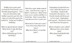 Paragraph Comprehension Questions