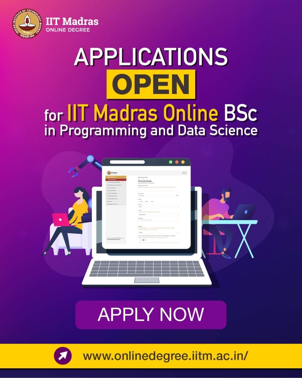 Applications are now open for IIT Madras Online BSc Degree in ...