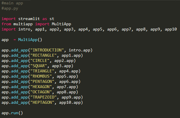 STREAMLIT MULTIPAGE WEB APPLICATION | AREA CALCULATOR