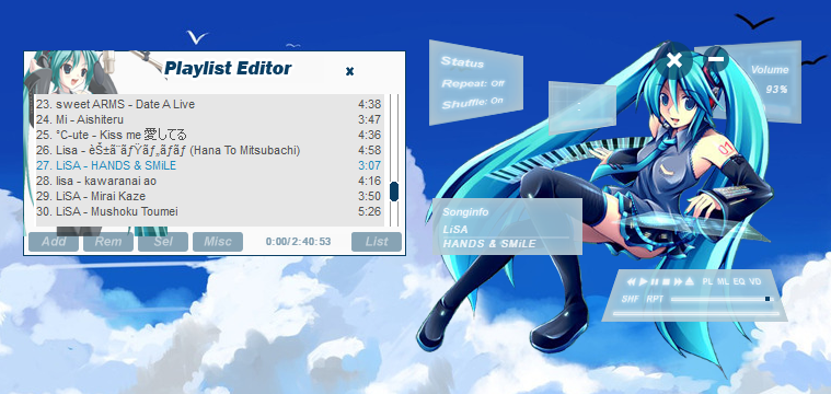 Skin Winamp Vocaloid - Hatsune Miku