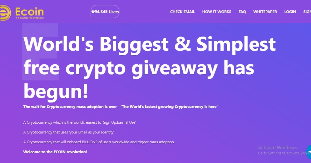 Ecoin, world's easiest distribution system