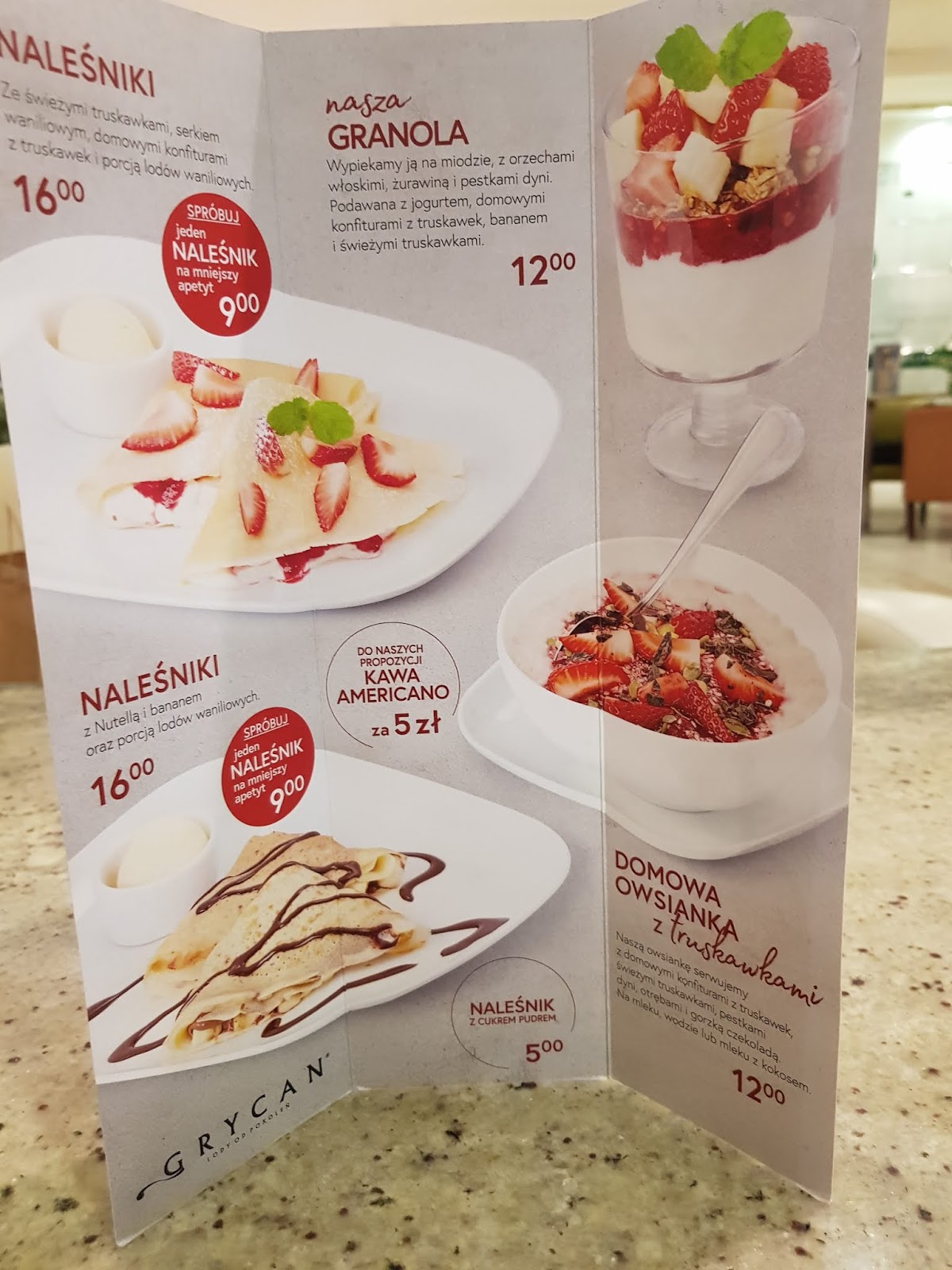 MENU bez glutenu bez laktozy: GRYCAN