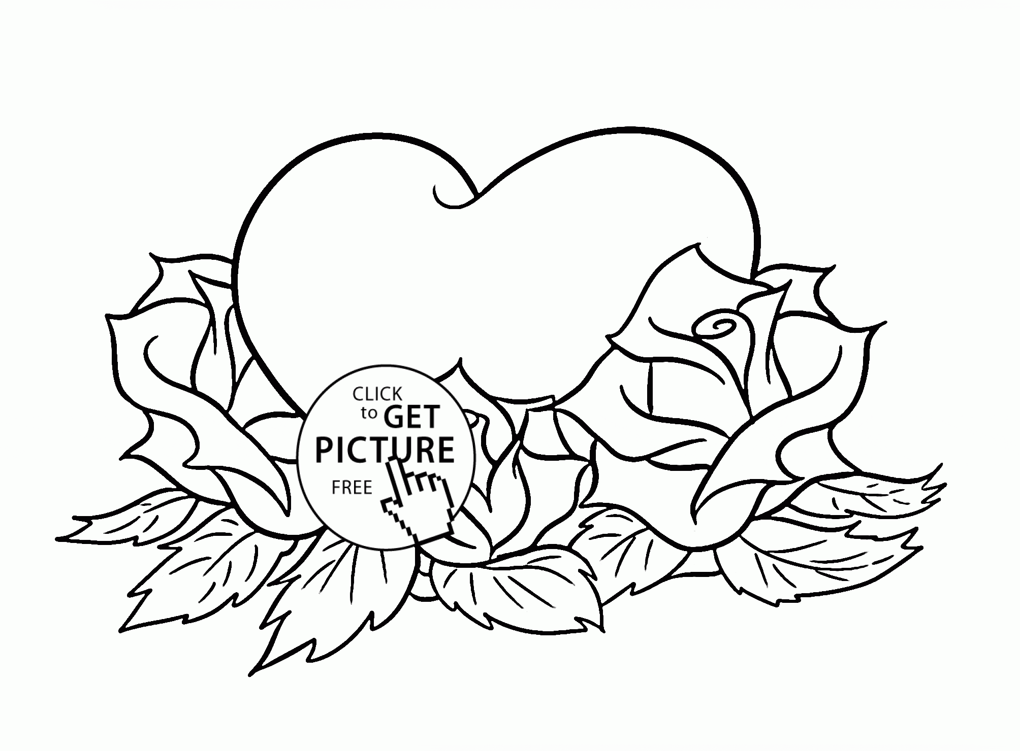 Hearts And Roses Coloring Pages ~ Coloring Print