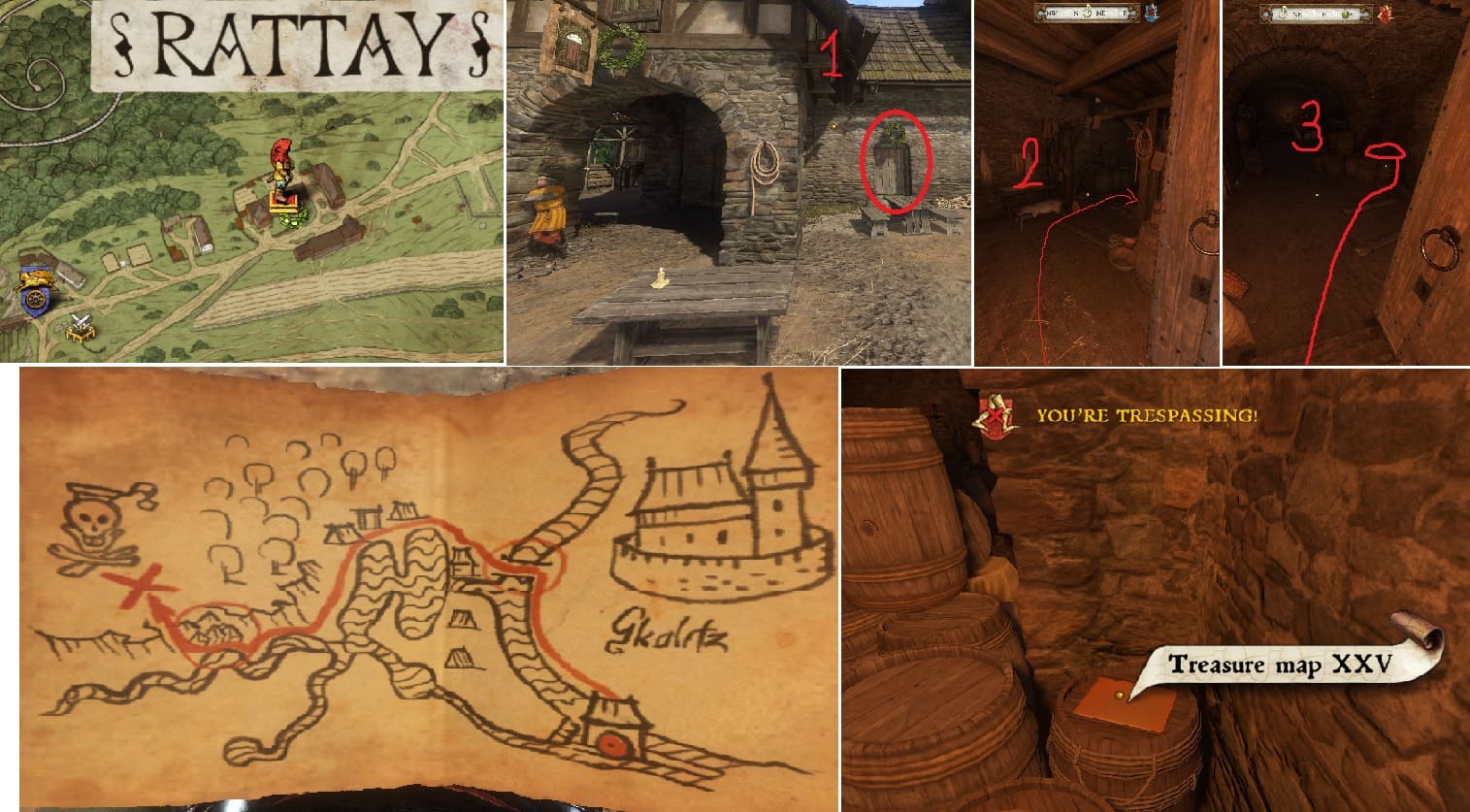 킹덤 컴 보물지도 공략 / 보물 사냥꾼 헨리의 모험 / KCD Treasure Map locations