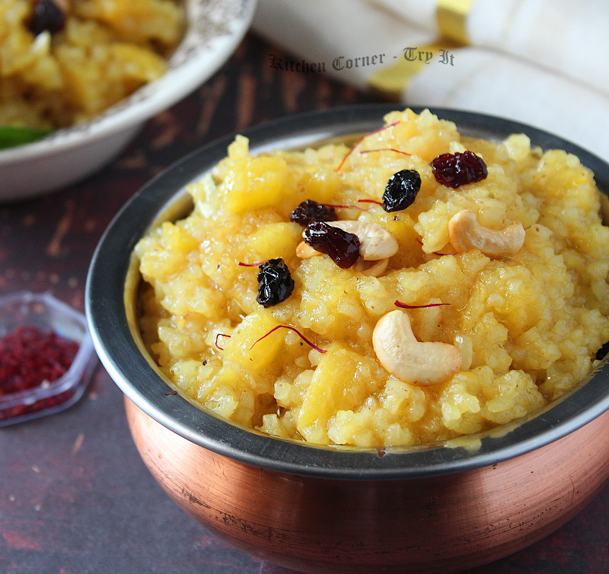 Pineapple Sweet Rice/ Rice Kesari Bhath- Flavored with Ghee and Saffron