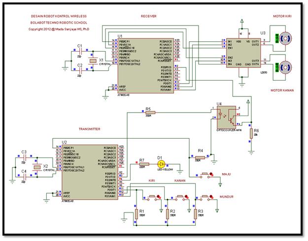 Desain Proteus dan Program Code Vision AVR Robot Kontrol Menggunakan ...