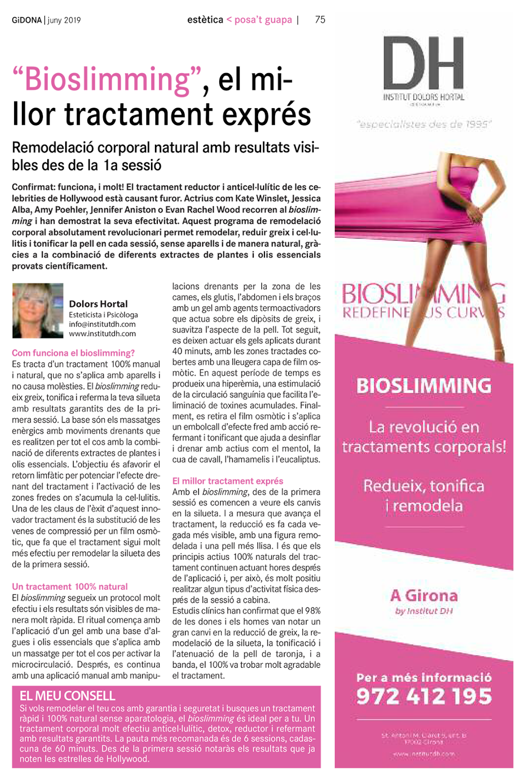 Institut Dolors Hortal - Estètica activa: “Bioslimming”, el millor ...
