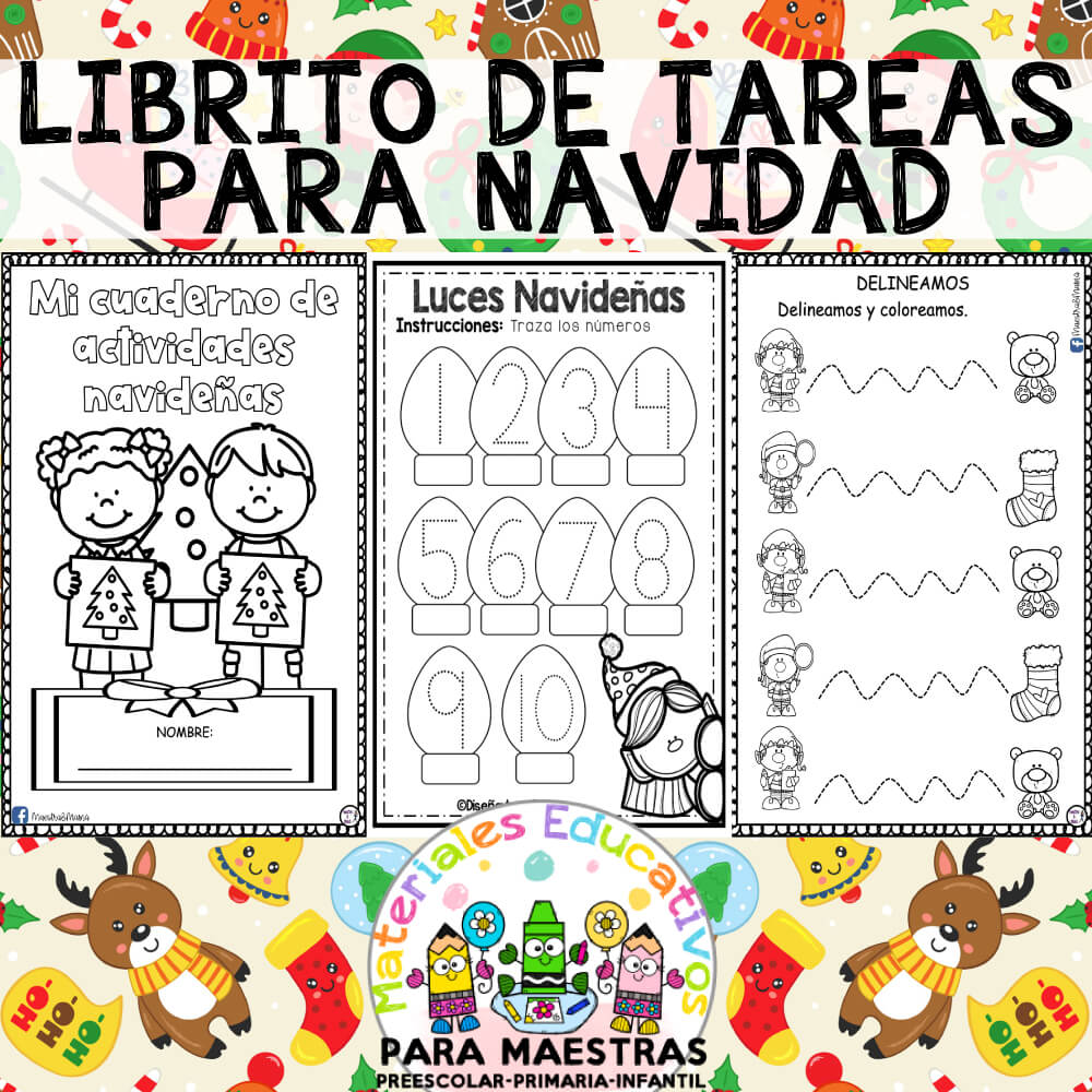 Librito de Tareas para Navidad | Materiales Educativos para Maestras