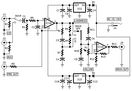 Volume - Loudness Controls CD and Aux Inputs Circuit Diagram ~ Hobi ...