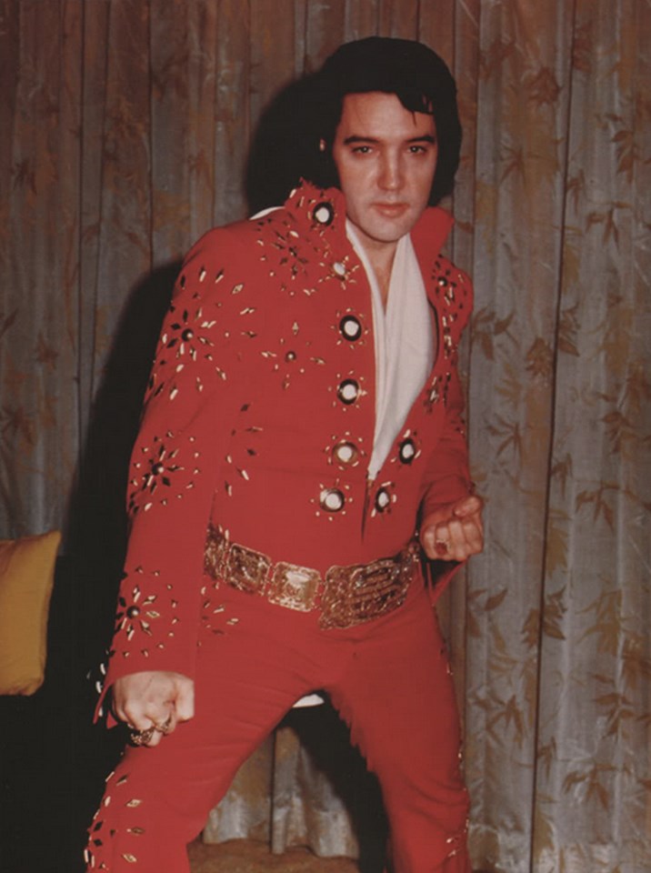 Elvis Presley . . . : Jumpsuit - Pinwheel Red vel Matador vel Burning Love