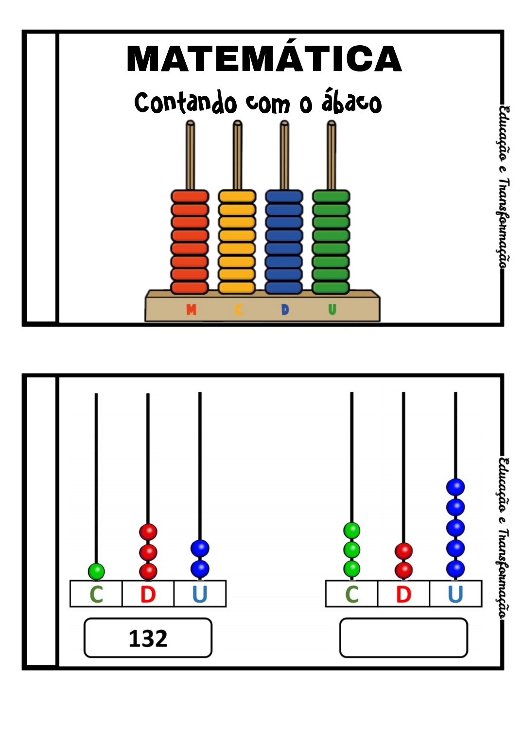 👍Matemática: contando com o ábaco Caderno de matemática Contando com o ...