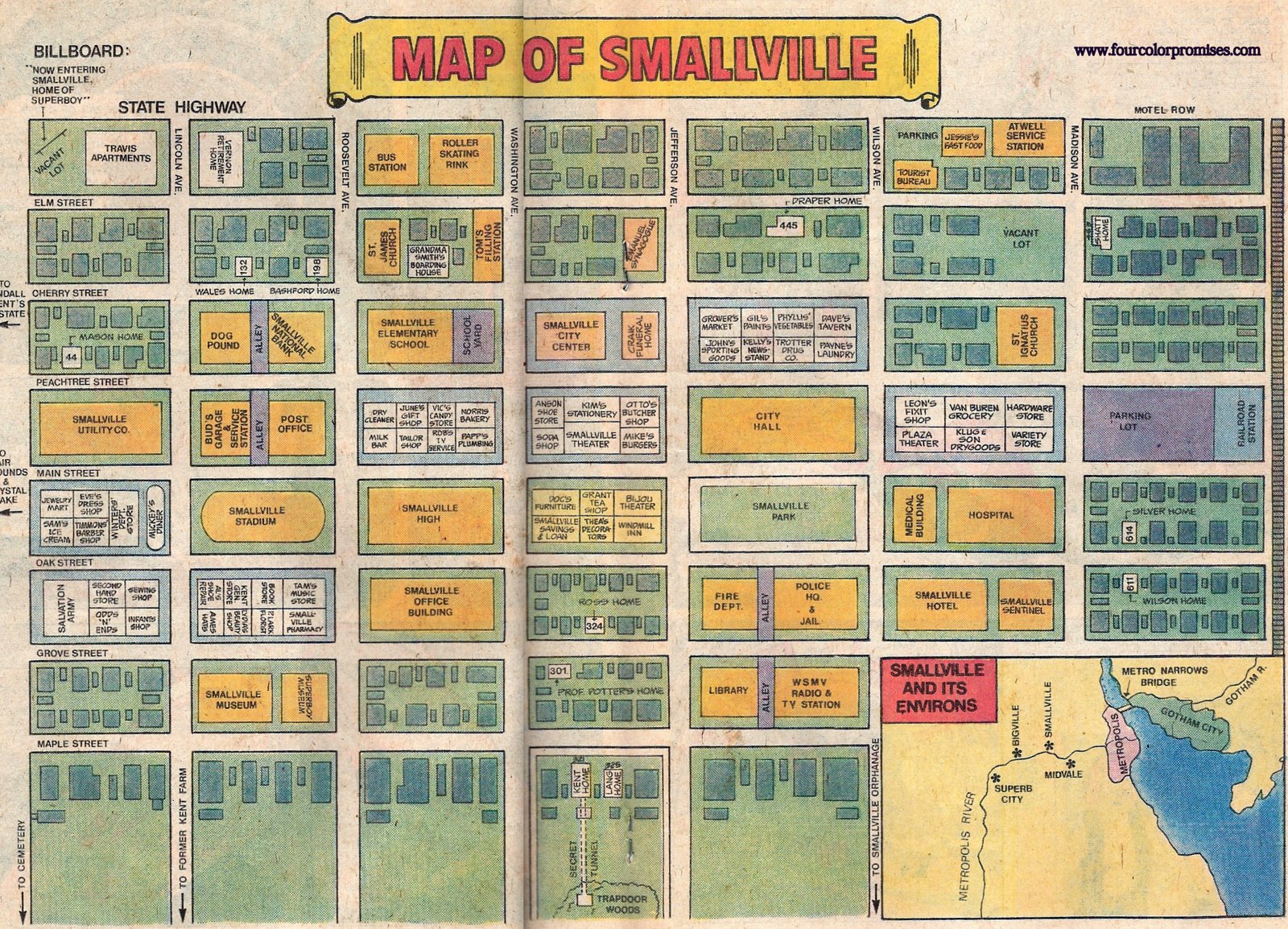 Four Color Promises: Not an ad but...A map of Smallville