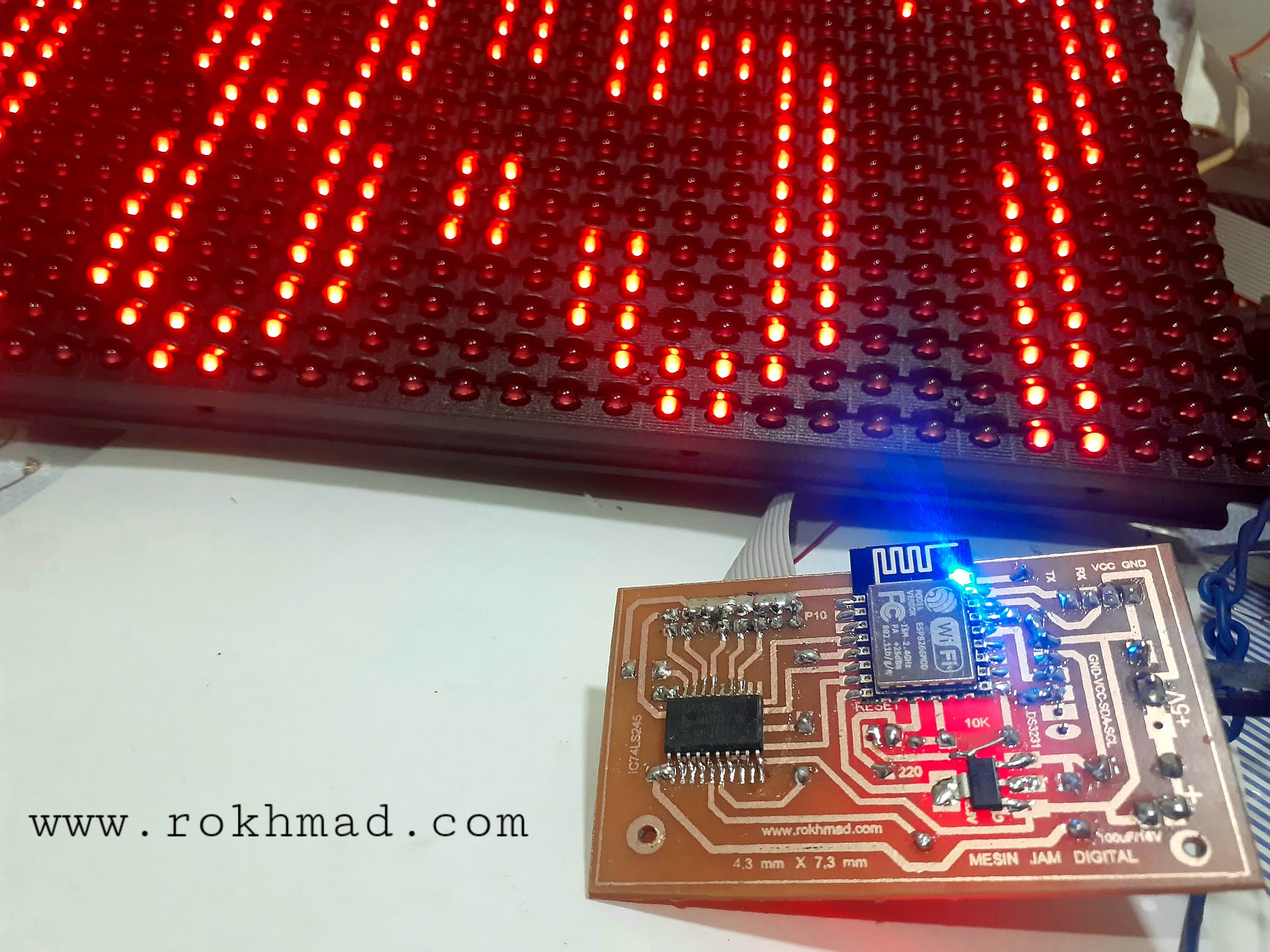 DESIGN PCB JWSD ESP 8266 12F MULTI PANEL 1-4 PANEL P10, DENGAN BUFFER ...