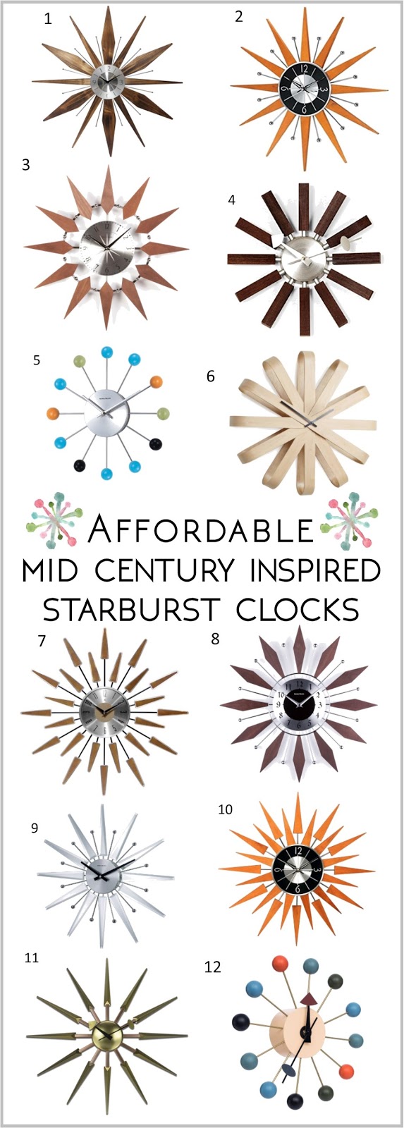 Sew at Home Mummy: Affordable Mid Century Modern Clocks: Inspiration ...