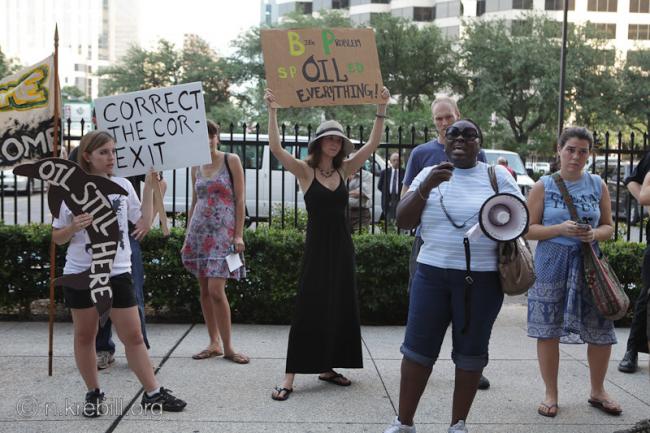 Justice Roars: Three Arrested in BP Protest in Downtown New Orleans