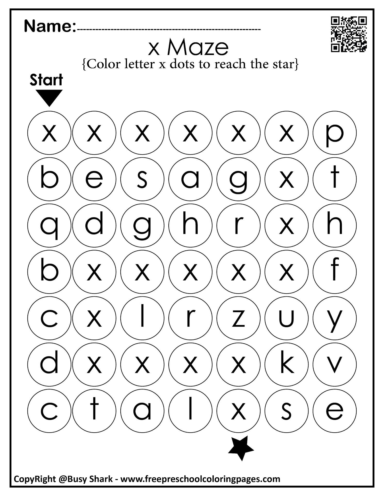 Letter X "10 free Dot Markers coloring pages"