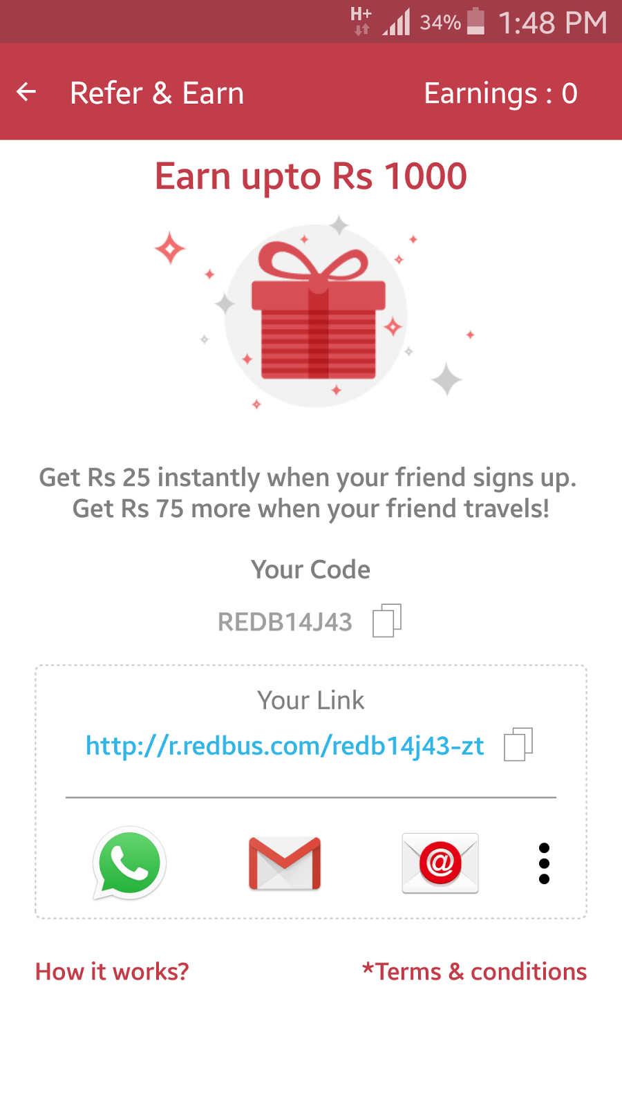 REDBUS (Earn Upto 1000/-) - Invite your friends to REDBUS,GIVE them 150 ...