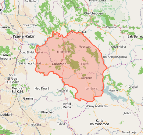 Province d'Ouezzane - Maroc Maps