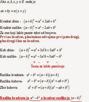 Matematika za poneti: ALGEBARSKI IZRAZI