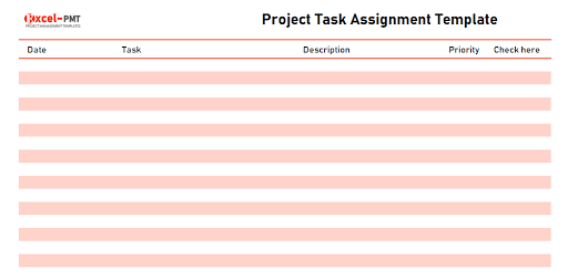 Project Task Assignment Template - Project Management | Small Business ...