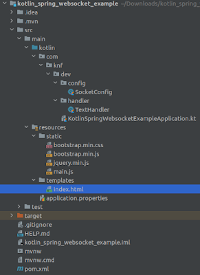 WebSocket + Kotlin + Spring boot simple application example