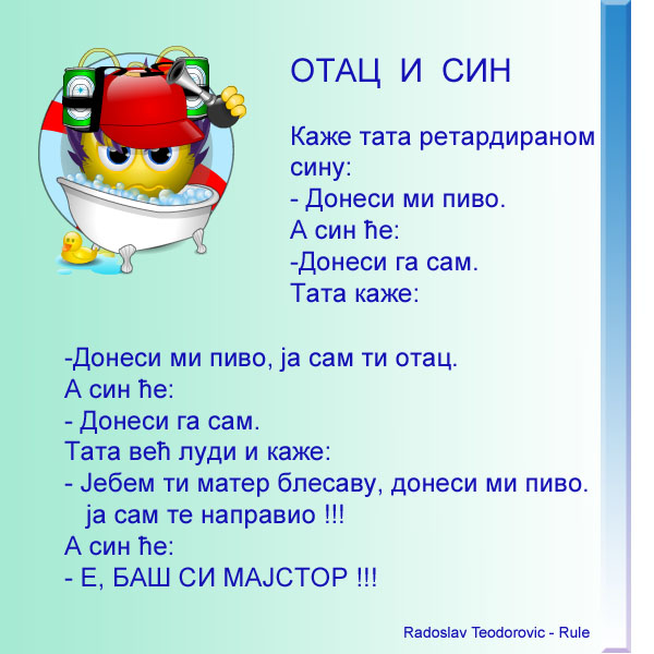 Serbian Jokes in English: FATHER AND SON