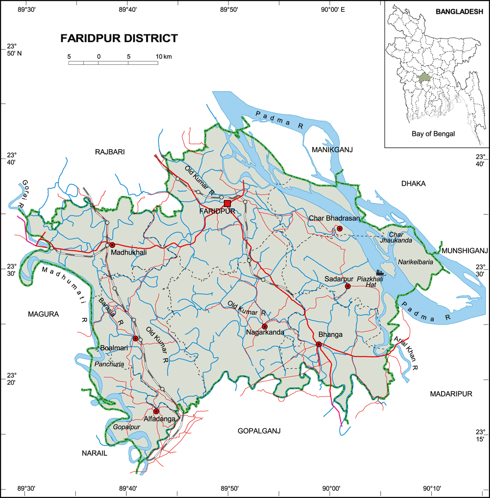 Faridpur District [Upazila wise Mouza Maps & Information]