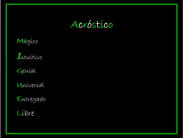 Quehaceres de Español 2014: Acrósticos