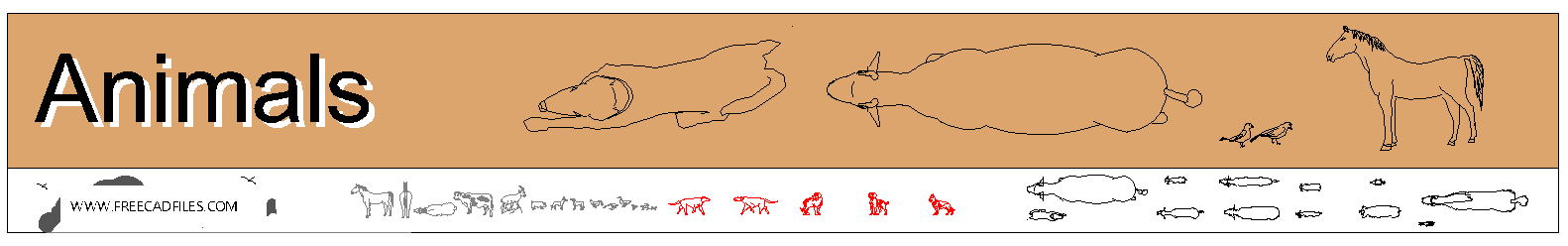 Free cad blocks Animal DWG