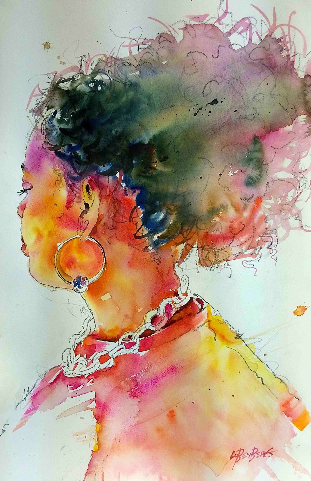 David Lobenberg: Two more Watercolor Portraits just off My Table