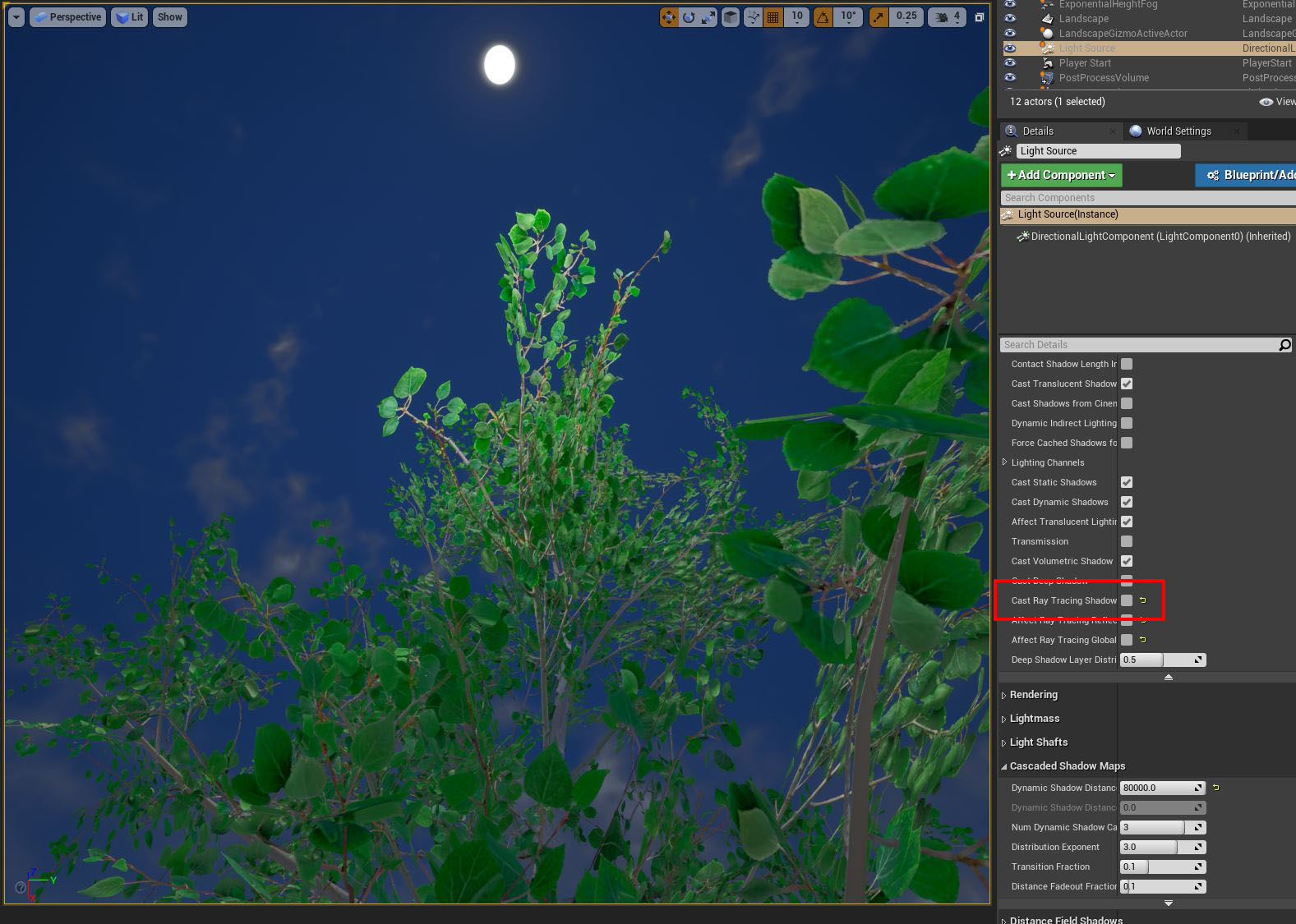 Bay12: Ray Tracing Shadows for Foliage in Unreal Engine 4.25 & 4.26
