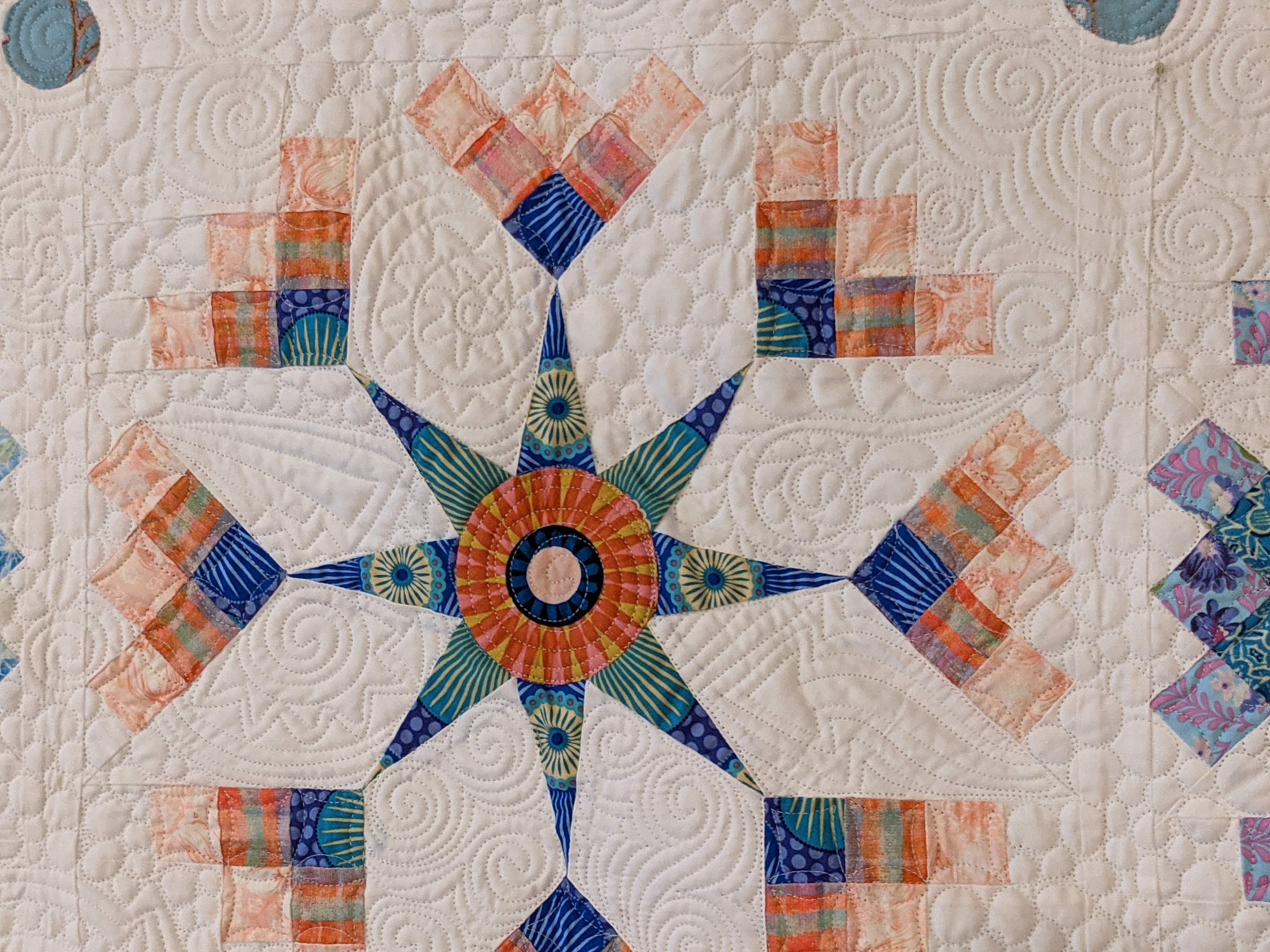 Fret Not Yourself: Shadow Stars Quilted and Bound