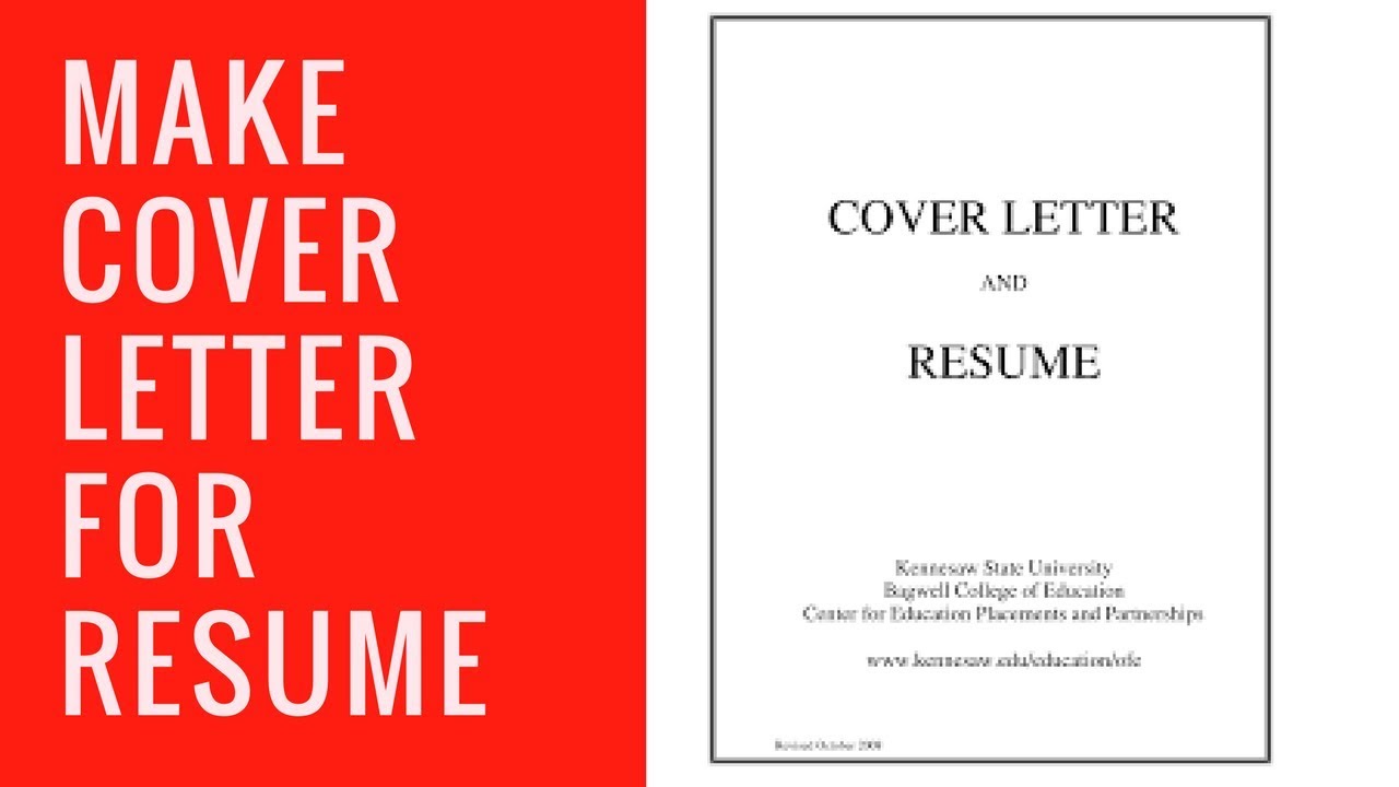 How To Make A Cover Page For A Resume - Cover Letter